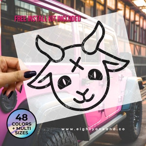 Cute Baphomet Demonic Goat Decal Spooky Decal Gothic Decal Spooky Cute ...