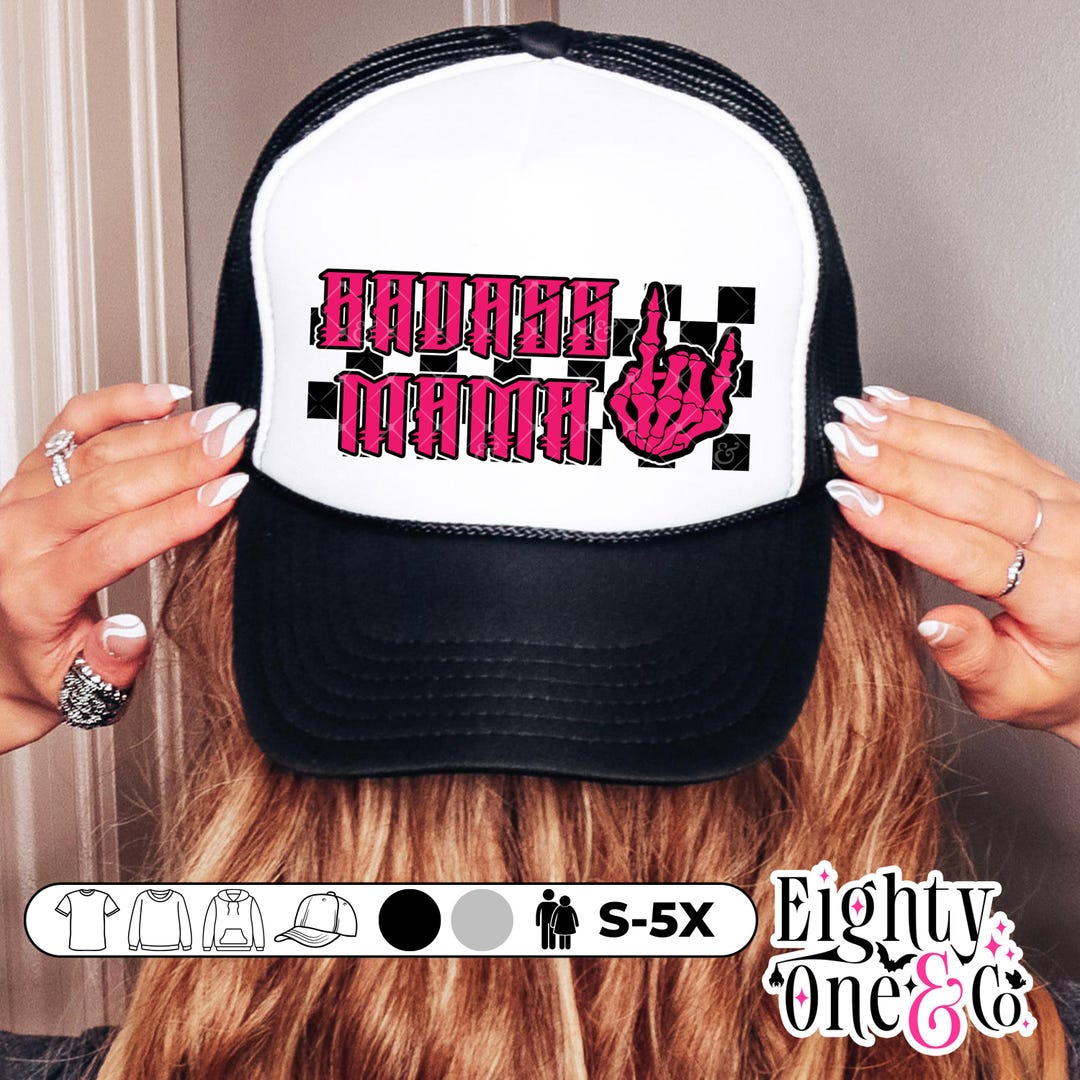 Badass Mama Trucker Hat Strong as a Mother Mommy Hat Gift for Wife One ...
