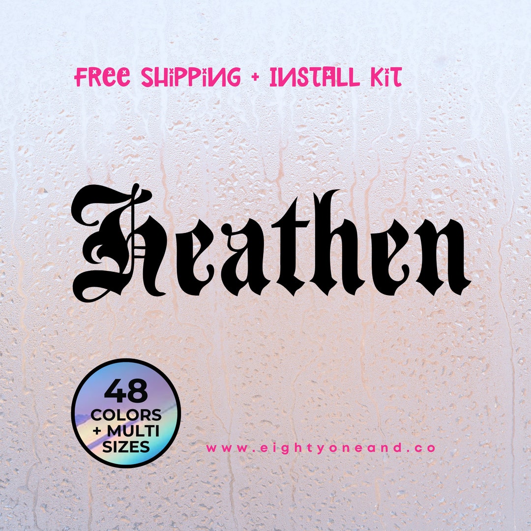 Heathen Decal Old English Decal Car Stickers Bumper Stickers Heathen ...