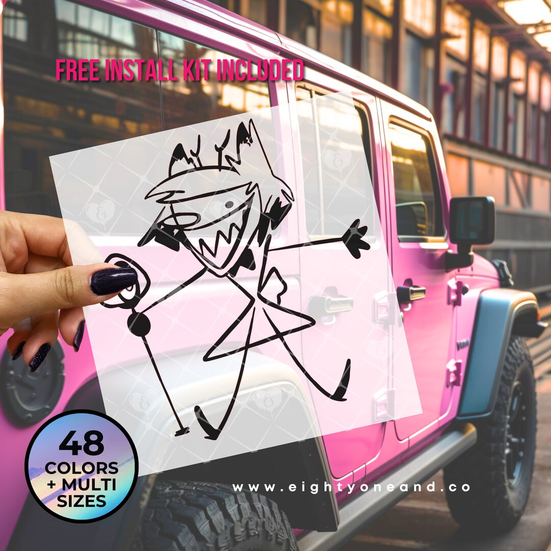 Hazbin Alastor Doodle Decal Car Decal Alastor Hazbin Hotel Car Sticker ...