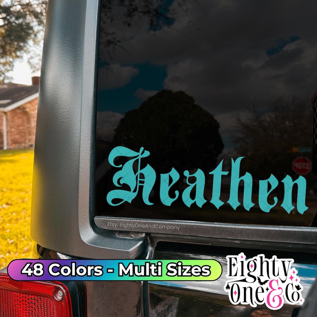 Heathen Decal Old English Decal Car Stickers Bumper Stickers Heathen ...