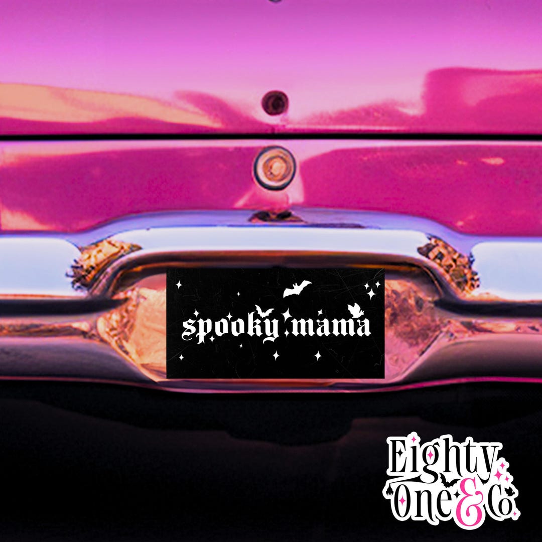 Gothic Vanity Plate, Spooky Mama, Distressed Bats Stars, Halloween Car ...