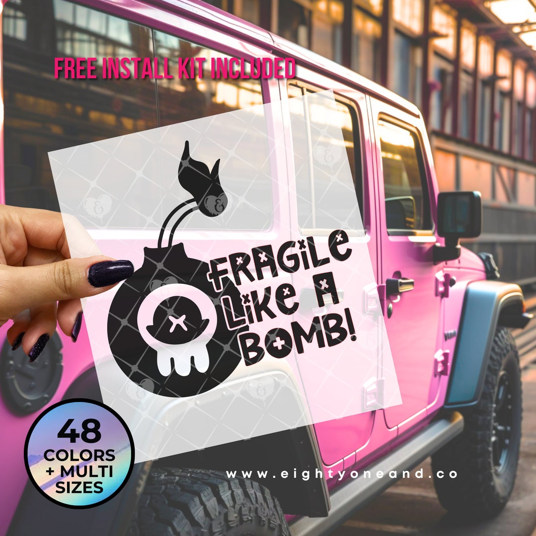 Hazbin Cherry Bomb Decal Fragile Like a Bomb Car Decal Cherry Hazbin ...