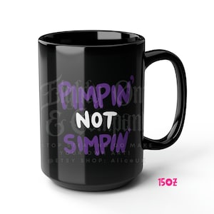 Pimpin' Not Simpin' Hazbin Hotel Mug Valentino Hazbin Hotel Mug Hasbin ...