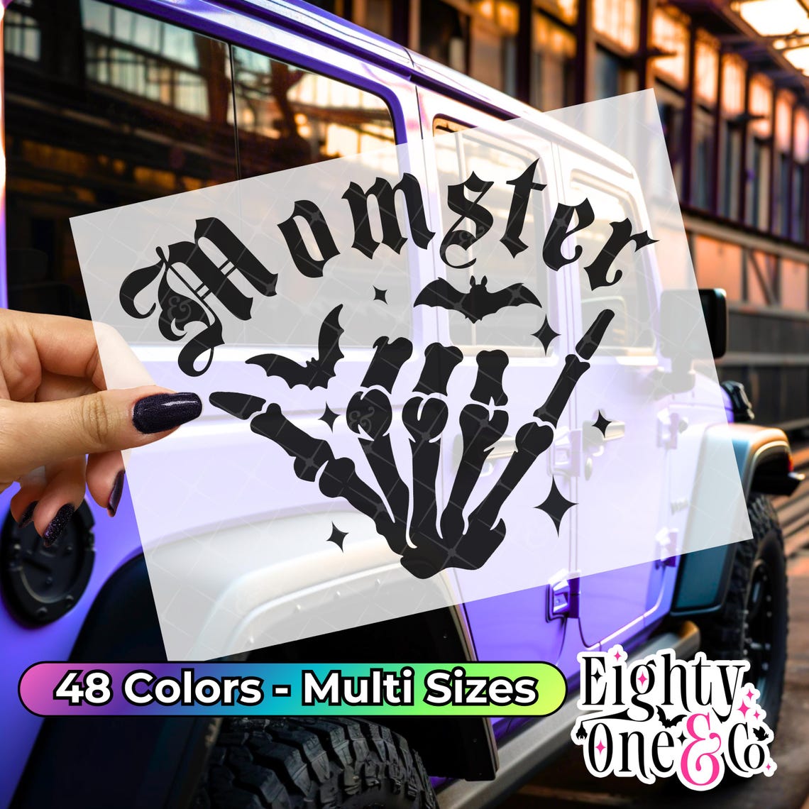 Momster Decal Gothic Mom Car Decal Glossy Decals Car Window Stickers ...