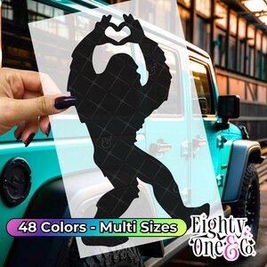 Yeti Love Decal Yeti Heart Decal Jeep Yeti Decal Cardecal Spooky Cute ...