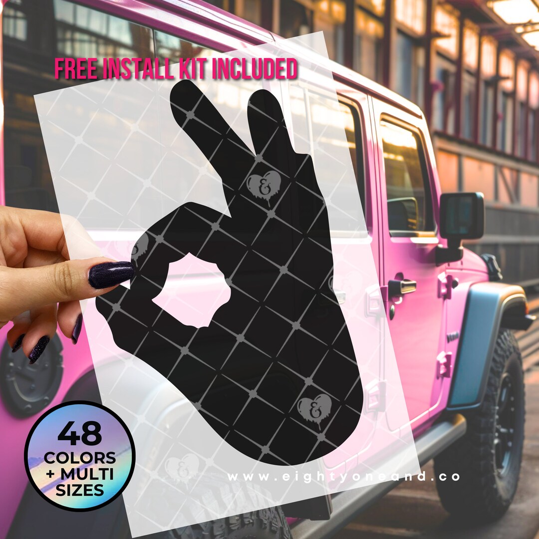 Gotcha Decal Made You Look Sticker Ok Hand Sign Decal Car Window Decal ...