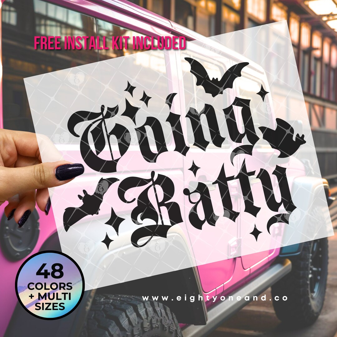 Going Batty Decal Spooky Decals Goth Sticker Bat and Star Decal Gothic ...