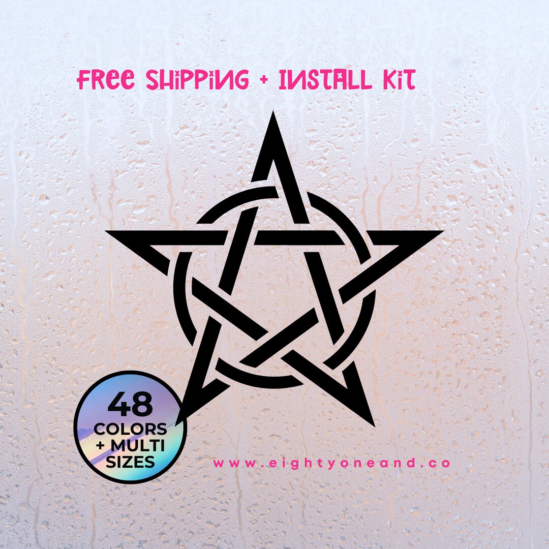 Celtic Pentagram Decal Pentagram Sticker Holographic Pentagram Witch ...