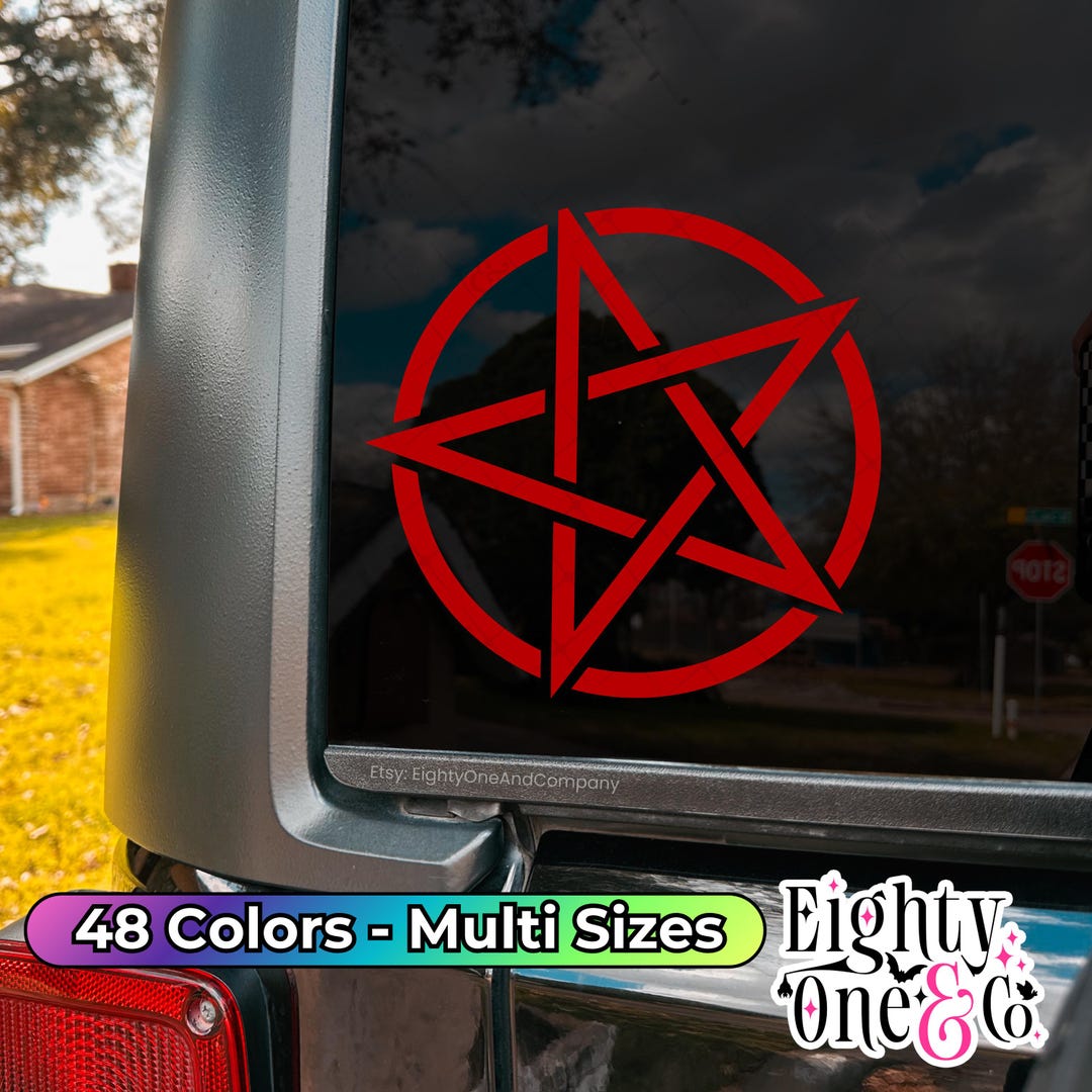 Pentagram Decal Pentagram Sticker Holographic Pentagram Witch Gifts ...