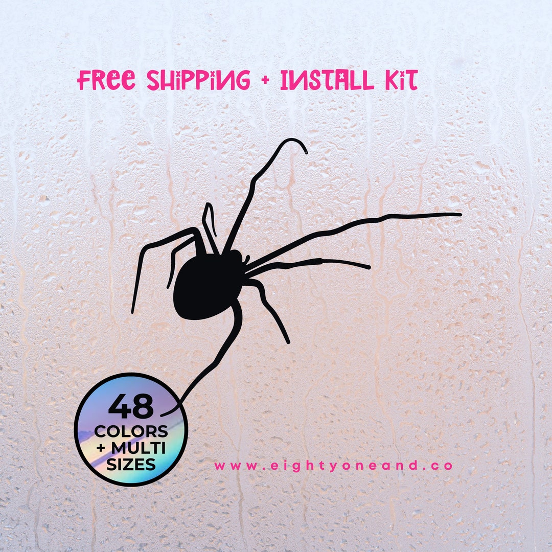 Spooky Spider Decal Black Widow Spider Small Decal Mirror Sticker Goth ...
