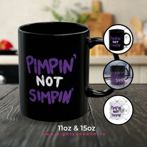 Pimpin' Not Simpin' Hazbin Hotel Mug Valentino Hazbin Hotel Mug Hasbin ...