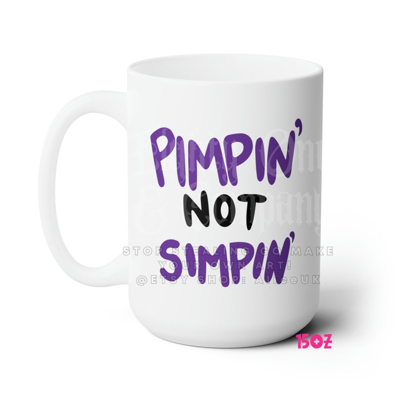 Pimpin' Not Simpin' Hazbin Hotel Mug Valentino Hazbin Hotel Mug Hasbin ...