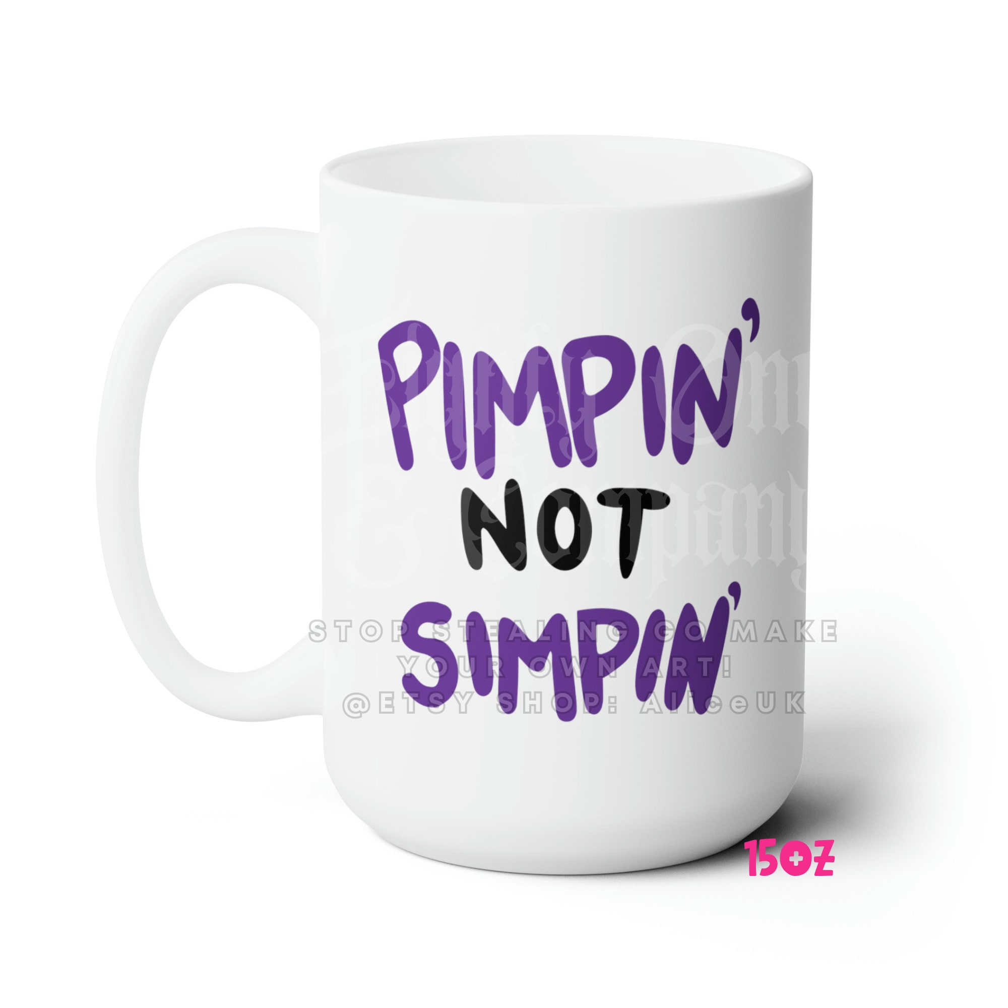 Pimpin' Not Simpin' Hazbin Hotel Mug Valentino Hazbin Hotel Mug Hasbin ...