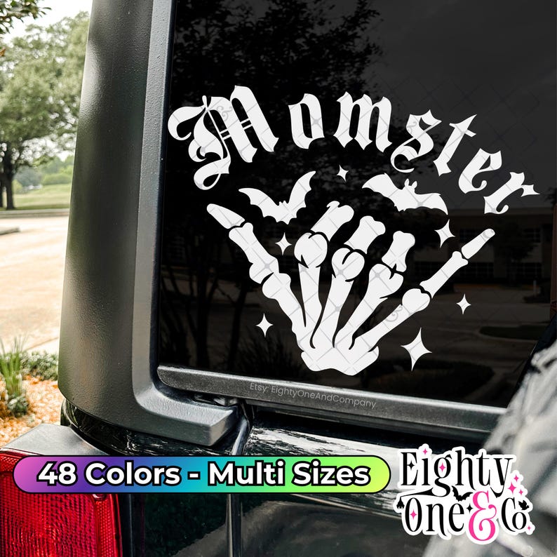 Momster Decal Gothic Mom Car Decal Glossy Decals Car Window Stickers ...