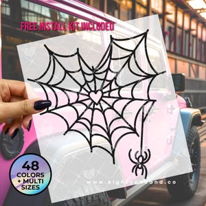 Heart Cobweb Decal Spiderweb Sticker Heart Decal Spooky Cute Decals ...