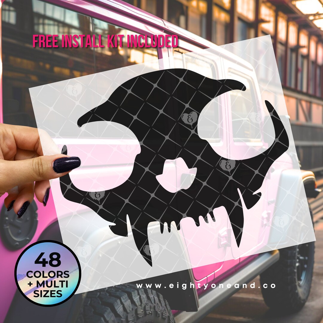 Cat Skull Decal Cute Skull Decal Cat Goth Sticker Cat Decal Evil Skull ...