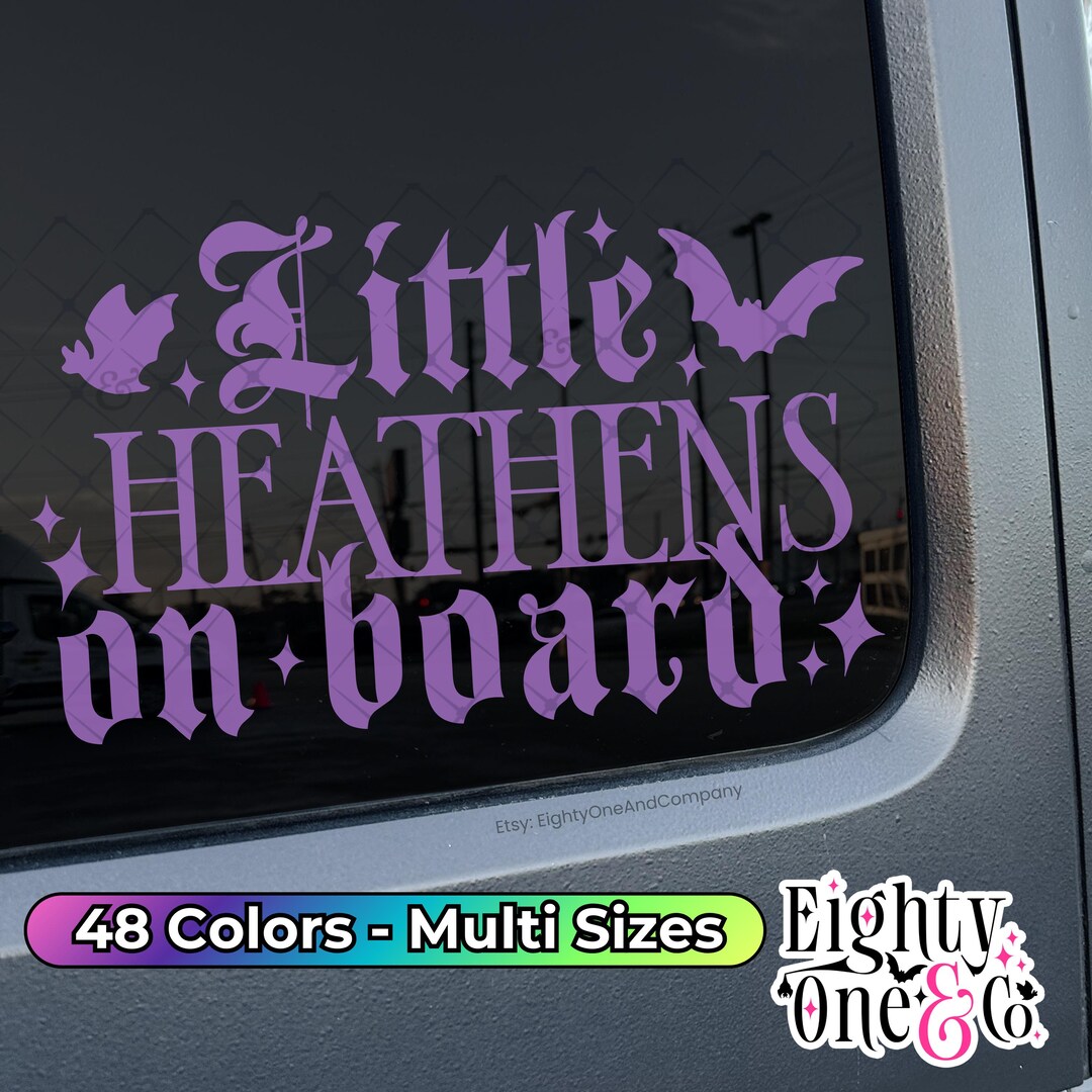 Little Heathens on Board Decal in Spooky Style - Cute Vinyl Sticker - Etsy