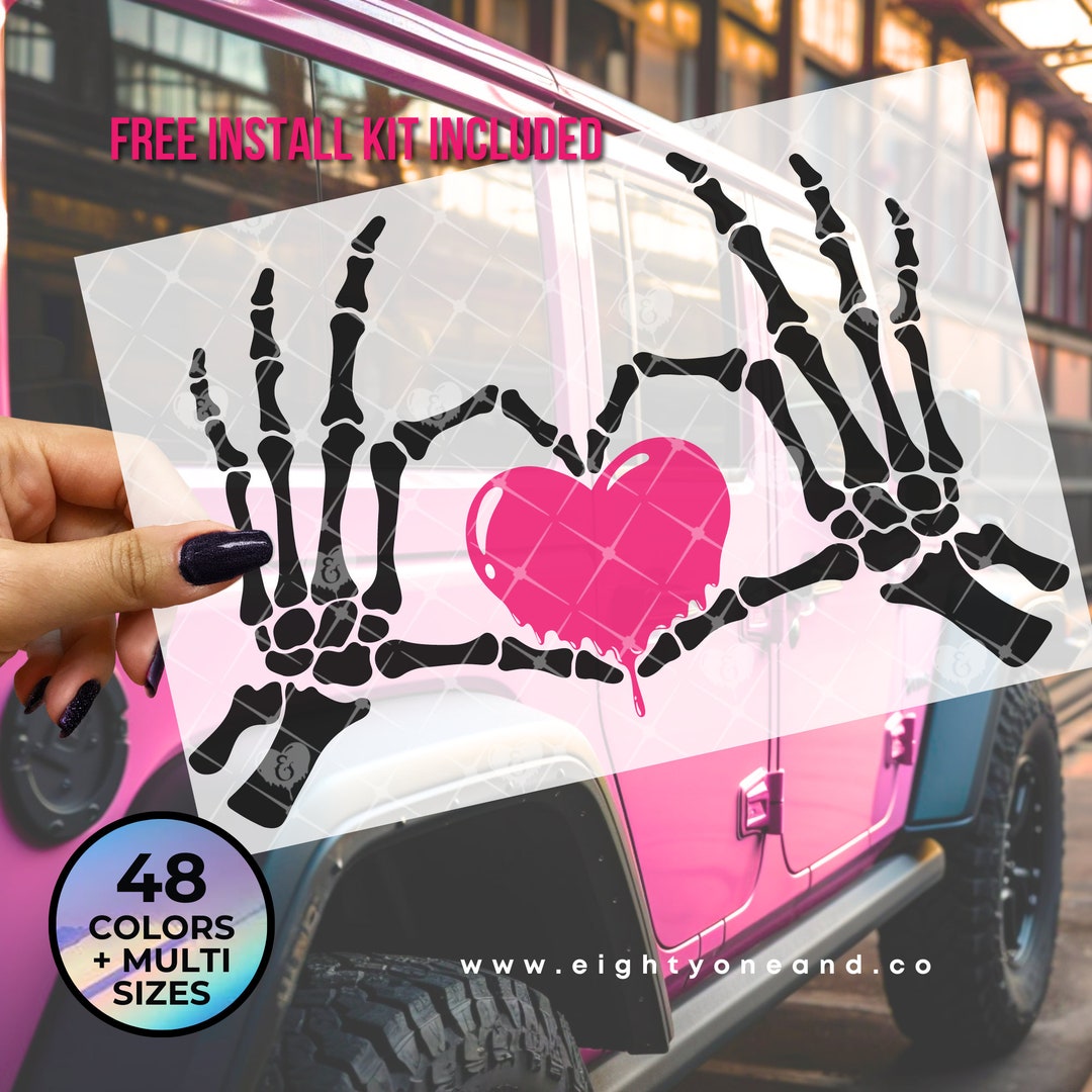Skeleton Hand Heart Decal Skeleton Heart Hands Sticker Skeleton Hands ...