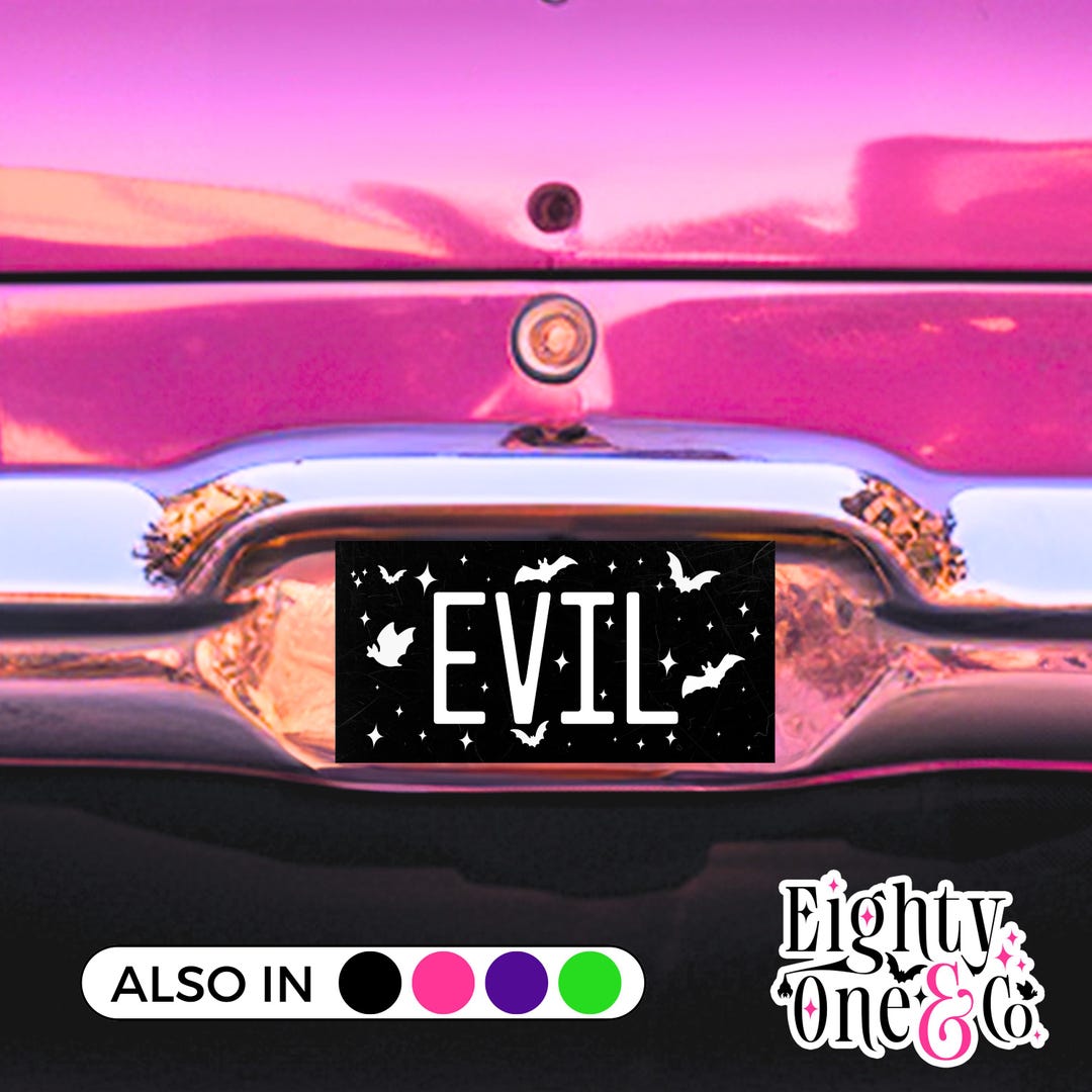 EVIL Vanity Plate – Evil Car Plate, Goth Car Tag, Spooky License Plate ...