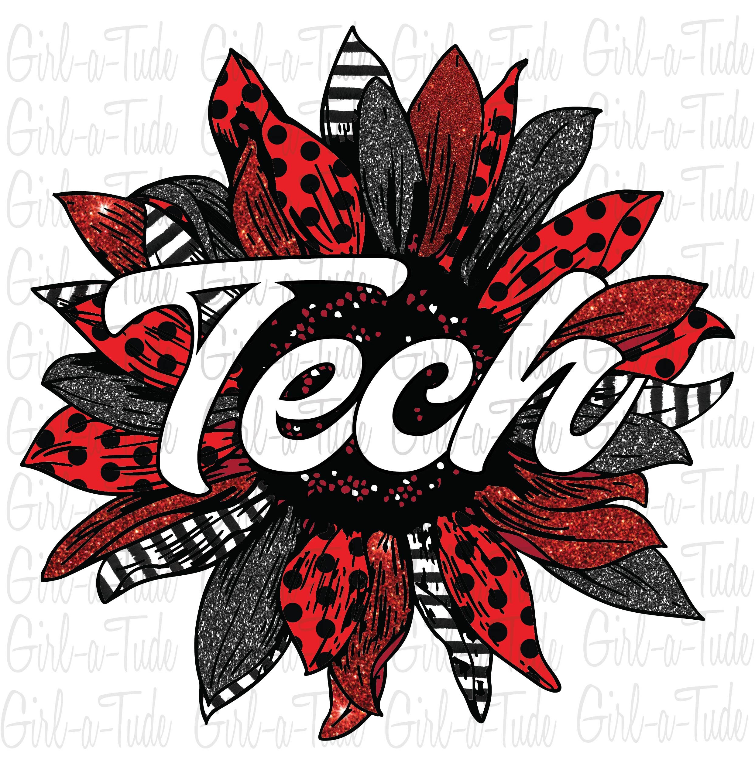 Tech Sunflower in Red and Black Personal Use Only - Etsy