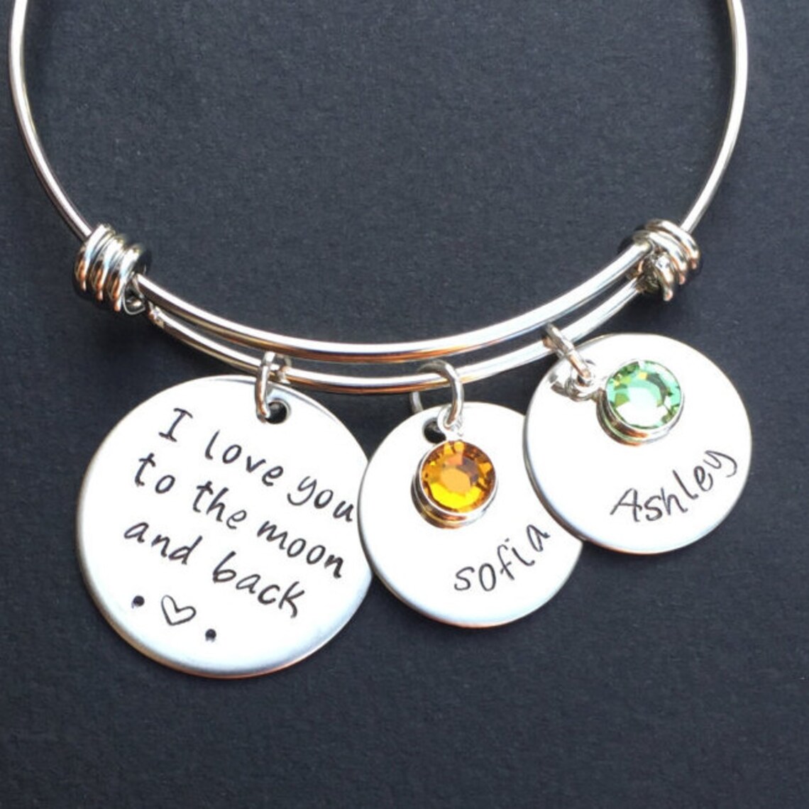 Personalized I Love You to the Moon and Back Bracelet Hand | Etsy