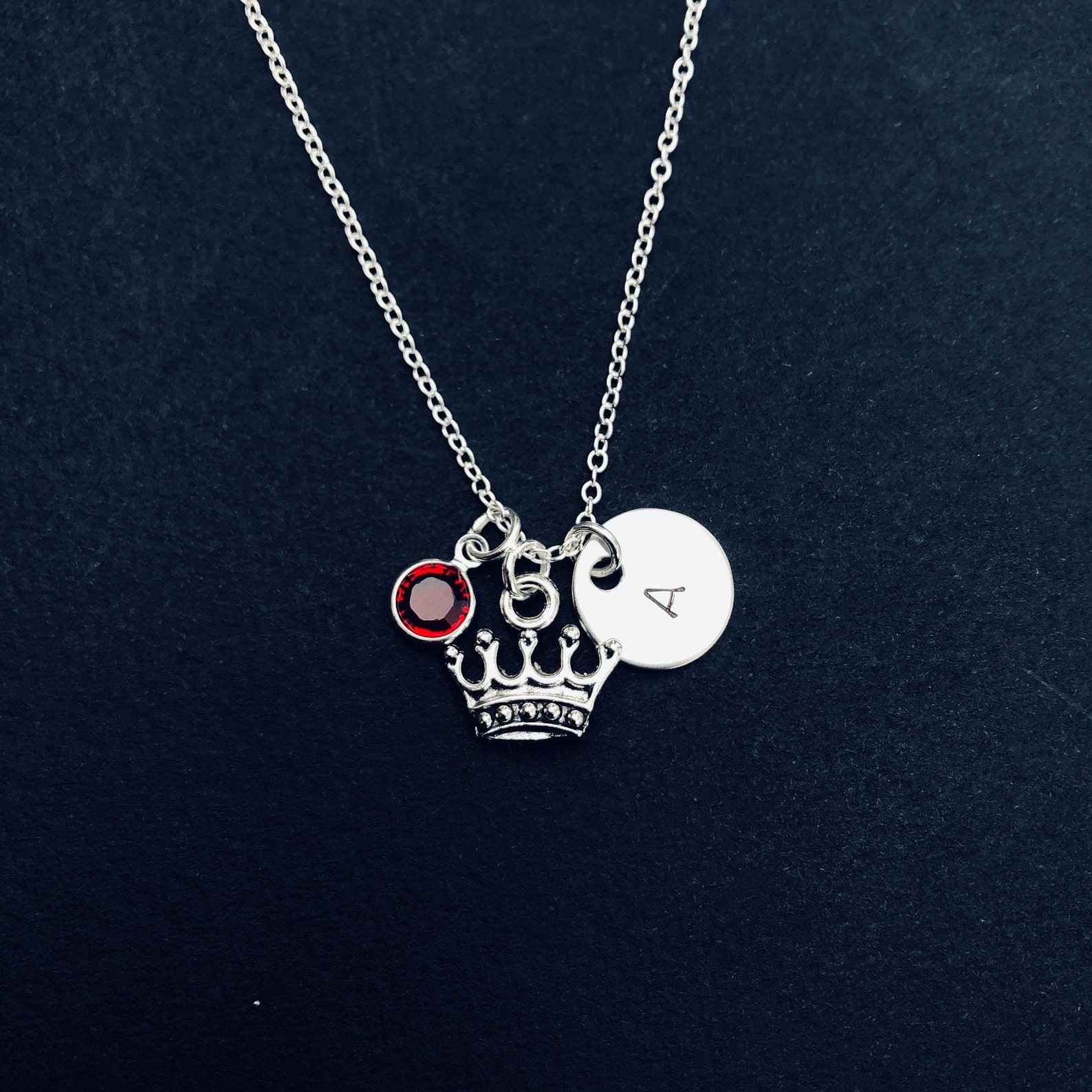 Personalized Princess Necklace-girls Princess Crown Necklace-birthday ...