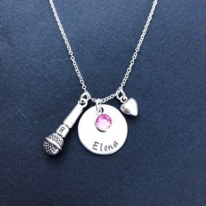 Personalized Singing Necklace - Singer Necklace With Birthstone - Gift ...