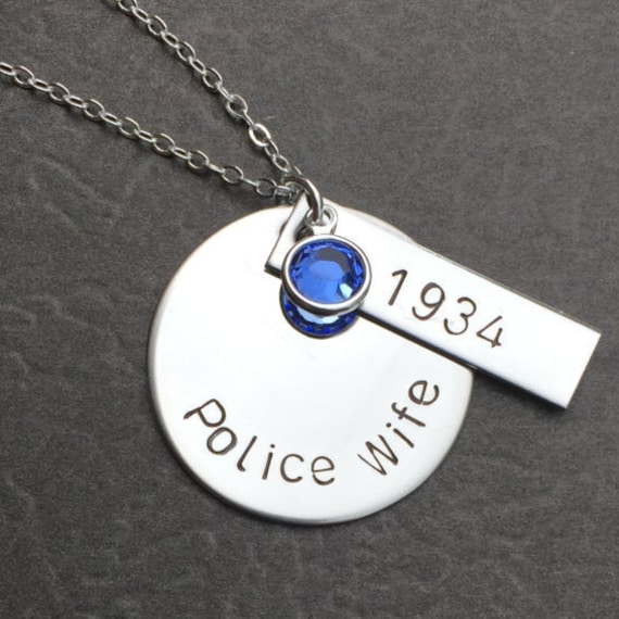 Hand Stamped Jewelry-personalized Jewelry-police Wife Sheriff - Etsy