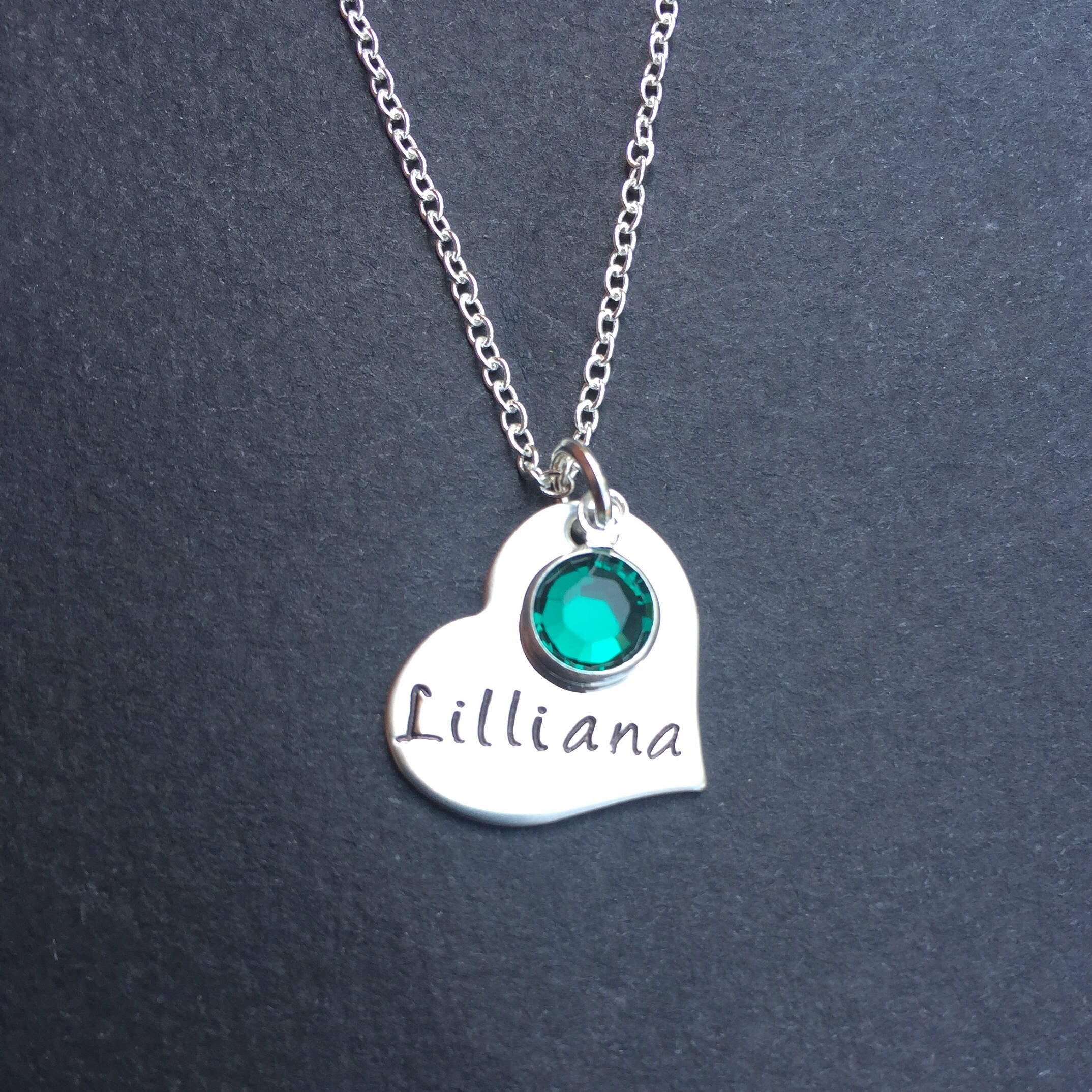 Heart Name Necklace Heart Pendant Necklace Name on Heart - Etsy