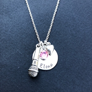 Personalized Singing Necklace - Singer Necklace With Birthstone - Gift ...