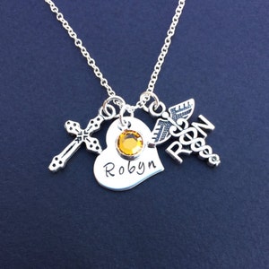 RN Necklace - Nurse LPN/RN Medical Practitioner Jewelry - Hand Stamped ...