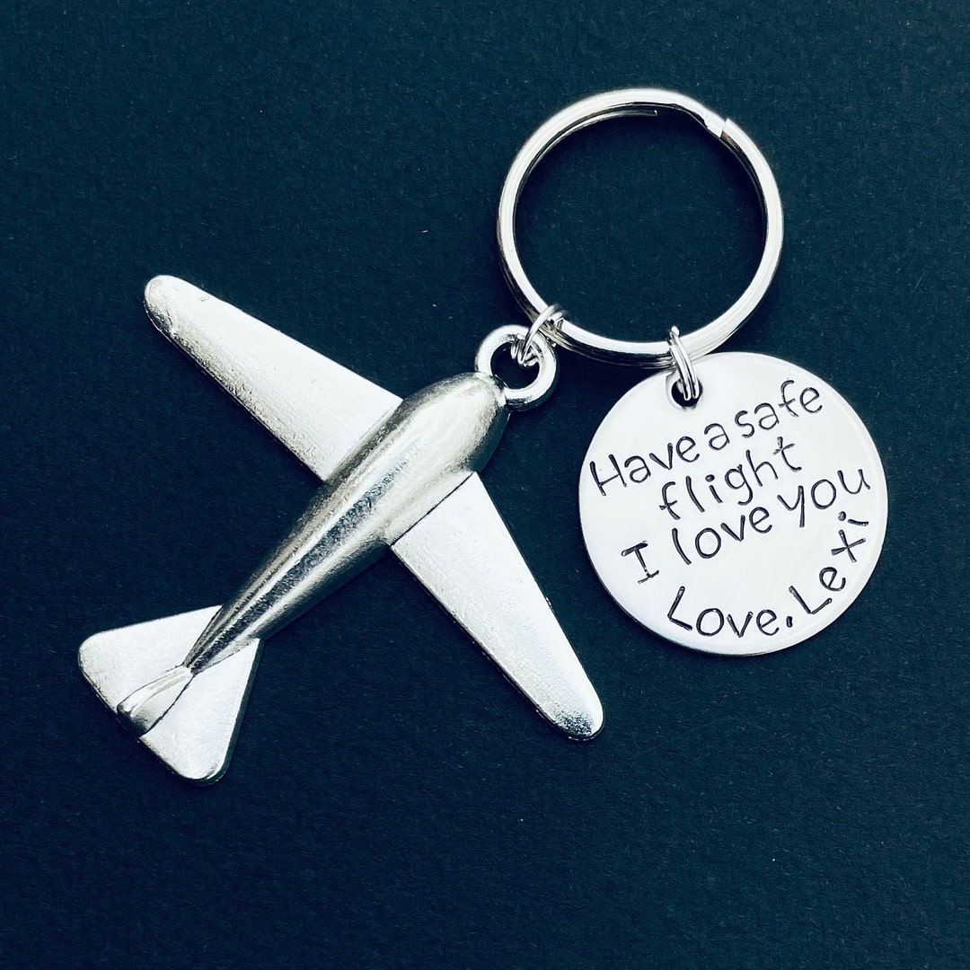 Have a Safe Flight Keychain, Pilot Gift, Airplane Keychain, Airplane ...