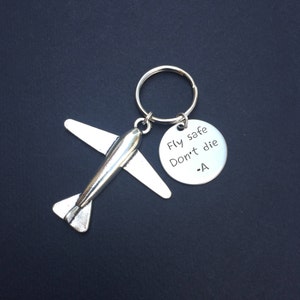 Fly Safe Keychain, Fly Safe Don't Die, Pilot Gift, Airplane Keychain ...