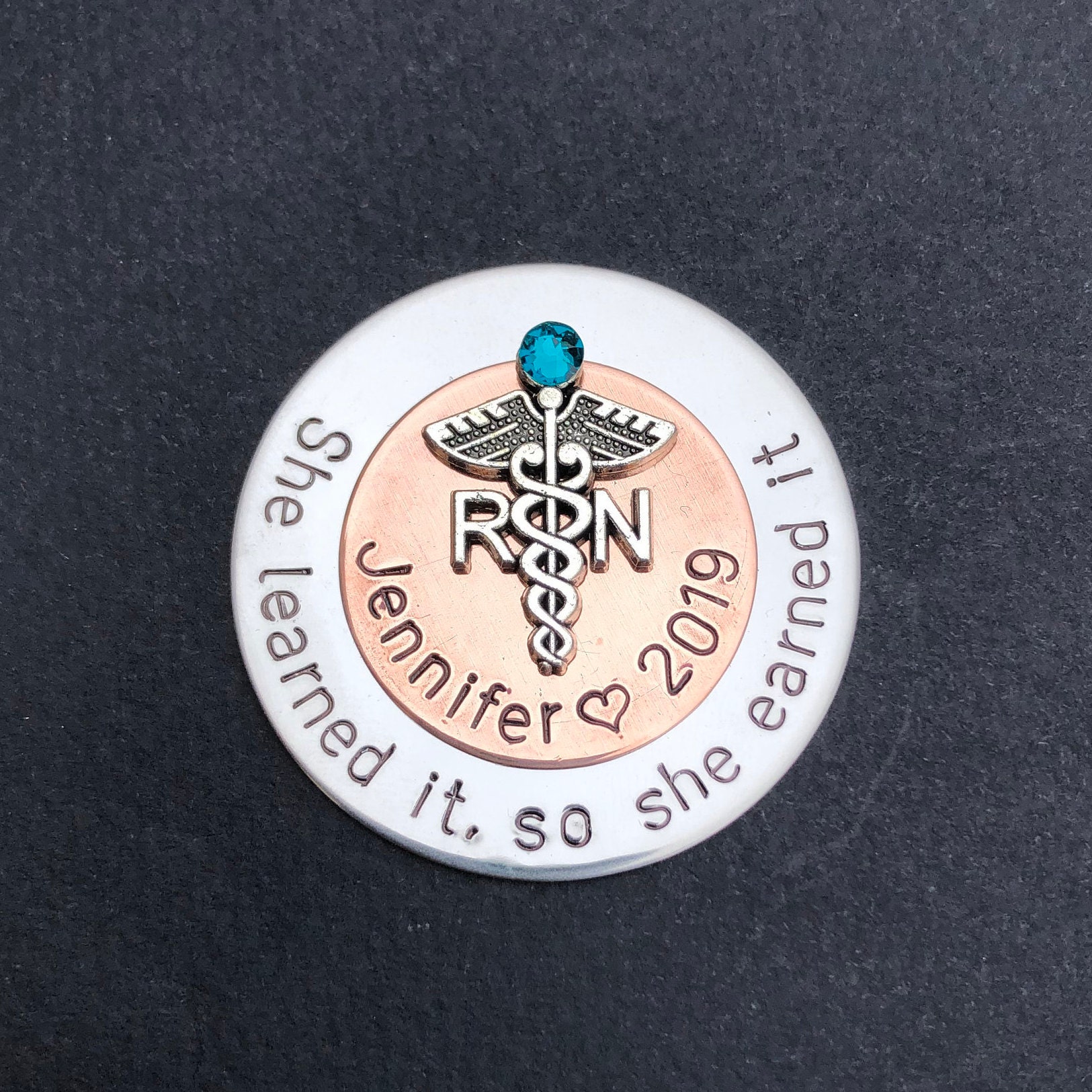 Personalized Nursing pin LPN BSN RN Customized Nurse pin | Etsy