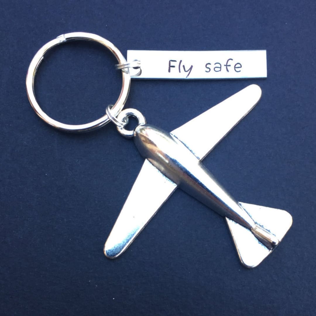 Fly Safe Keychain, Pilot Gift, Airplane Keychain, Airplane, Traveling ...