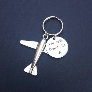 Fly Safe Keychain, Fly Safe Don't Die, Pilot Gift, Airplane Keychain ...