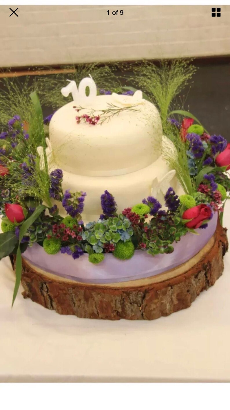 Natural Log Slice Tree Shabby Chic Table Centre Piece Cake Stand/cheese ...