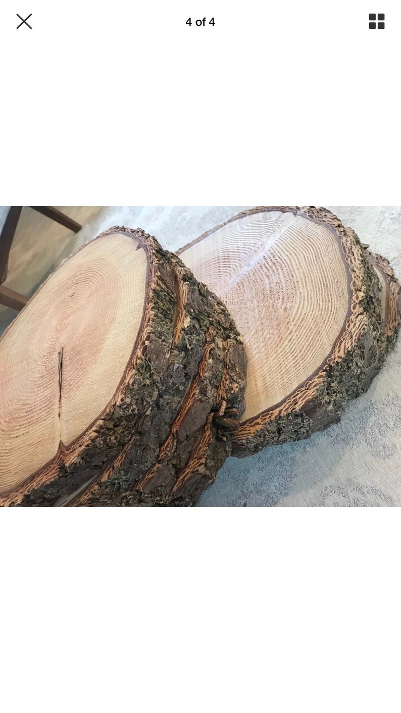 Natural Log Slice Tree Shabby Chic Table Centre Piece Cake Stand/cheese ...