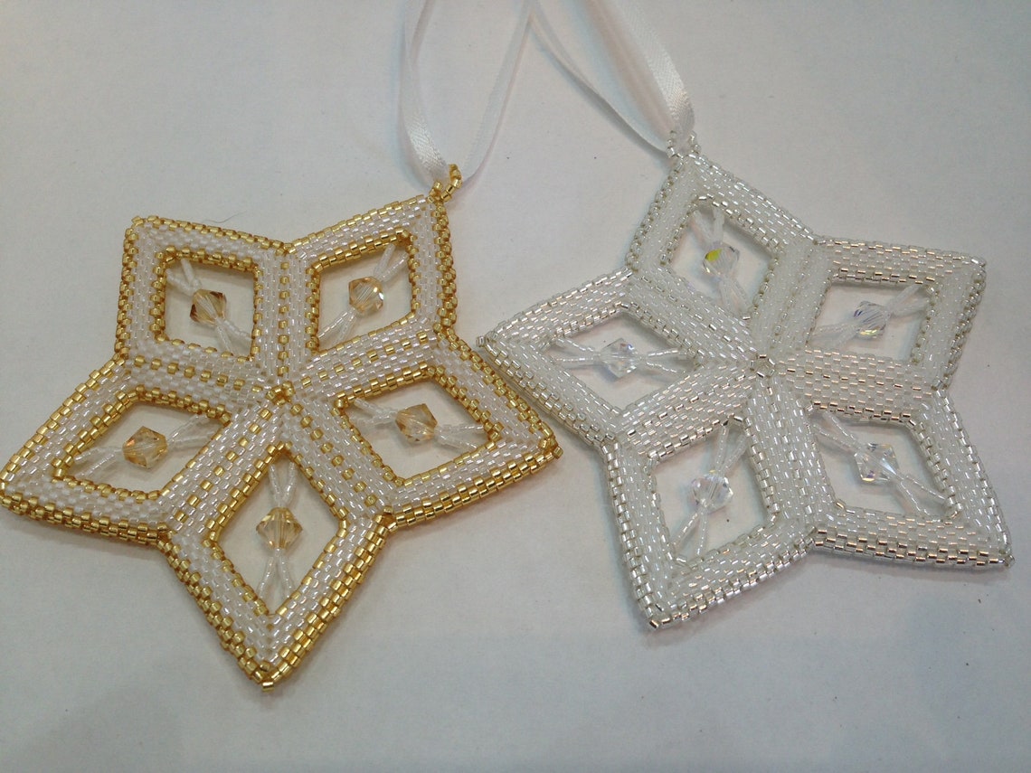 Flat Star Christmas Ornament Pattern Tutorial PDF Gold or Silver - Etsy