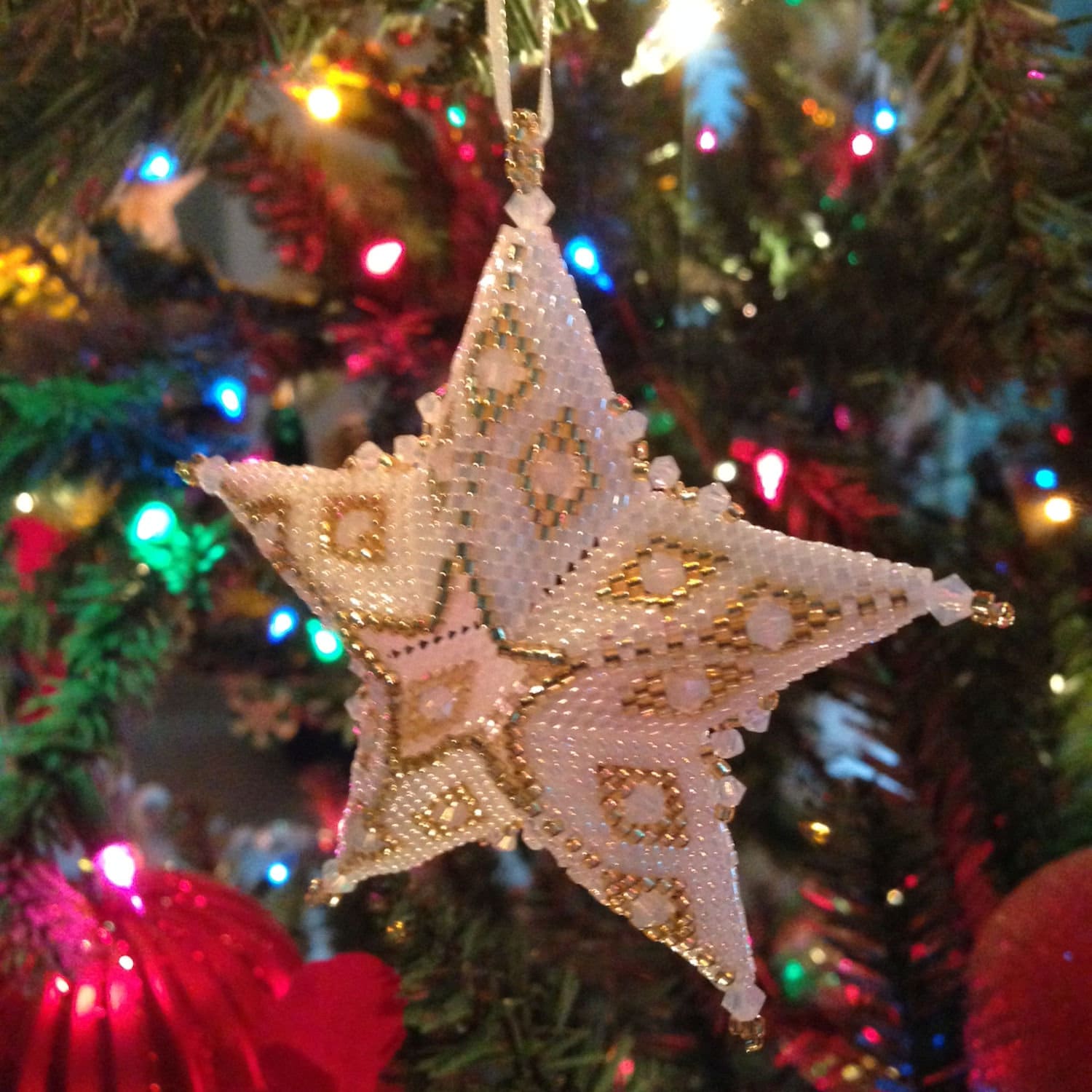 3D Beaded Star Christmas Ornament Pattern Tutorial PDF | Etsy