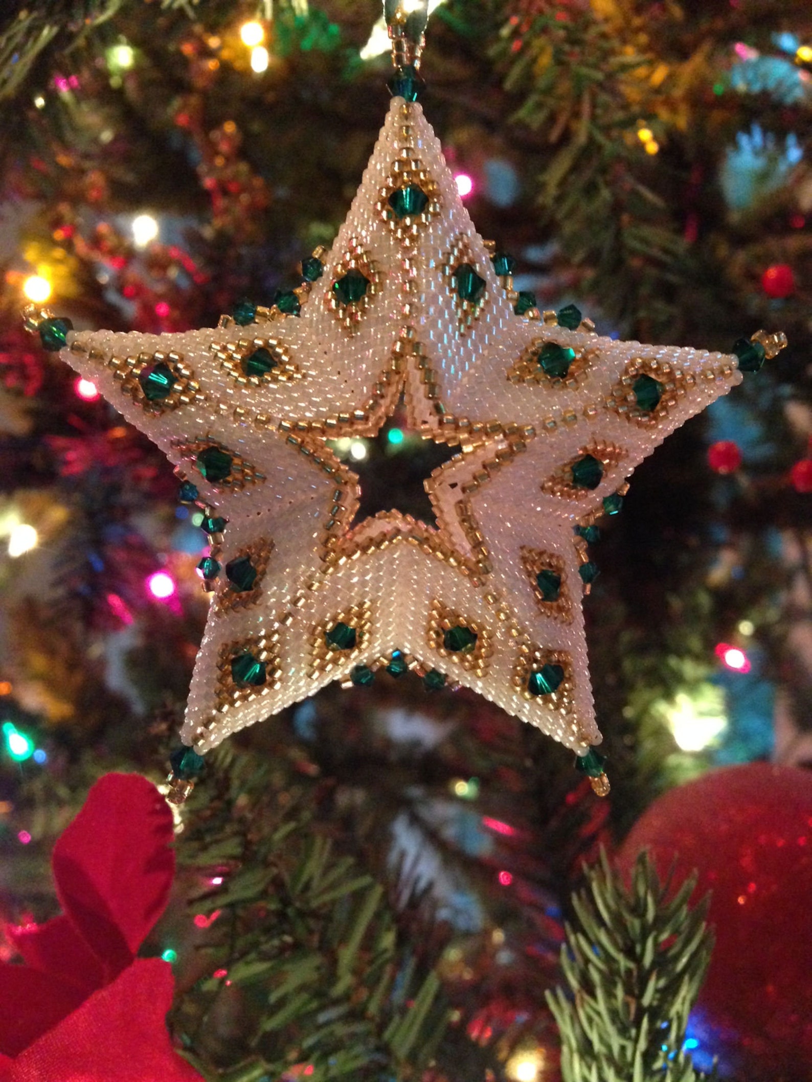 3D Beaded Star Christmas Ornament Pattern Tutorial PDF | Etsy