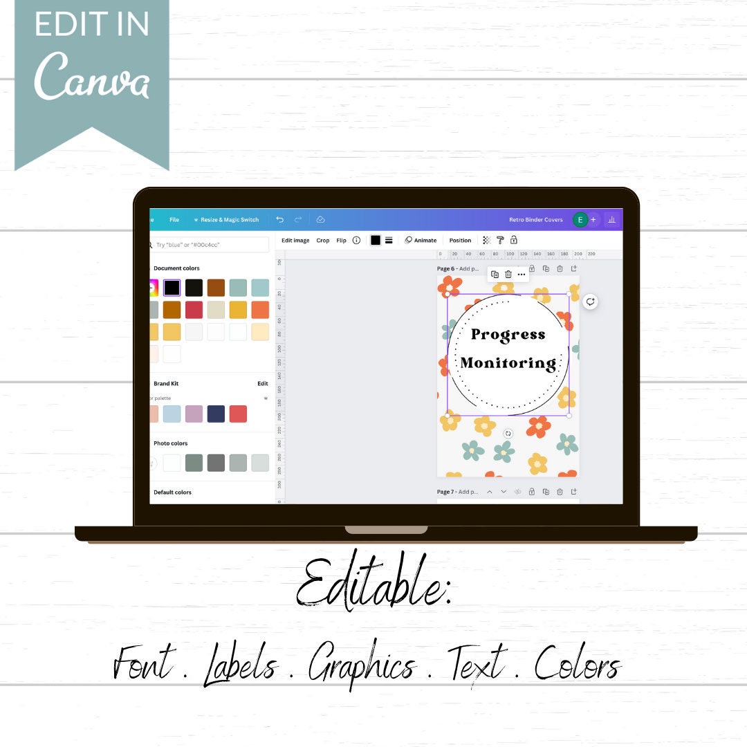 Retro Binder Covers and Spines, Editable Teacher Printables, Retro ...