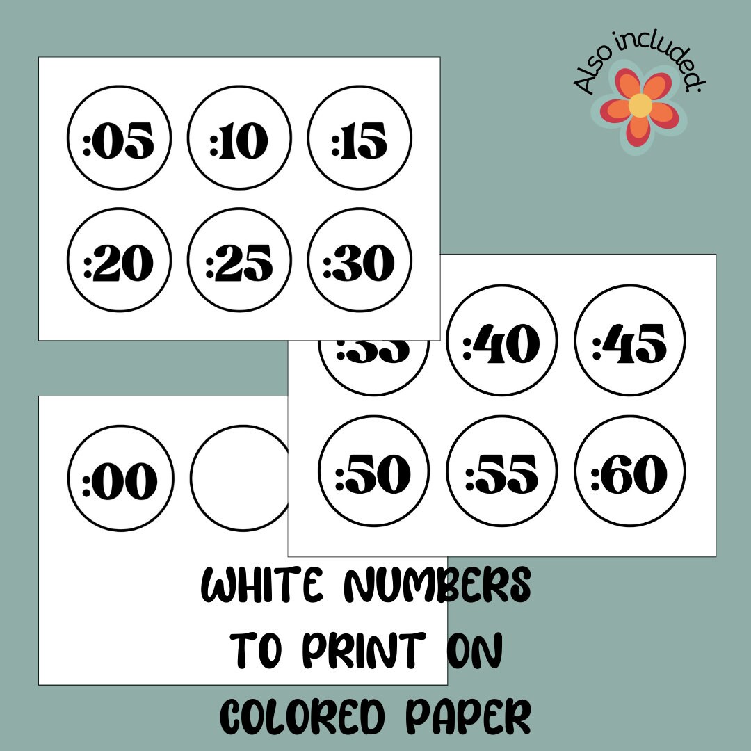 Clock Numbers, Retro Clock Number, Clock Display, Instant Download - Etsy