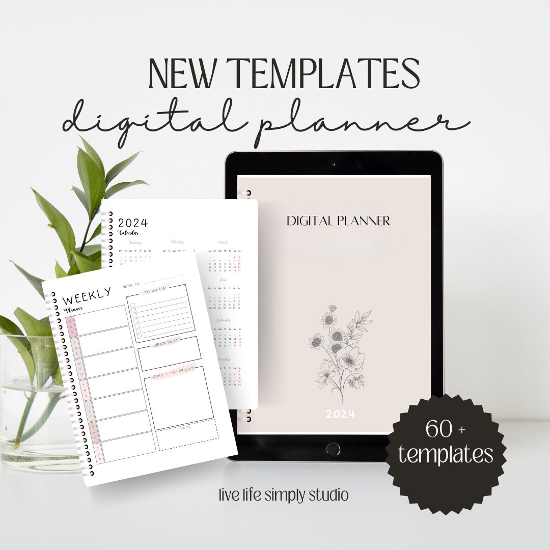 Digital Planner, Ultimate Guide, 60 Templates, Daily, Weekly, Monthly ...