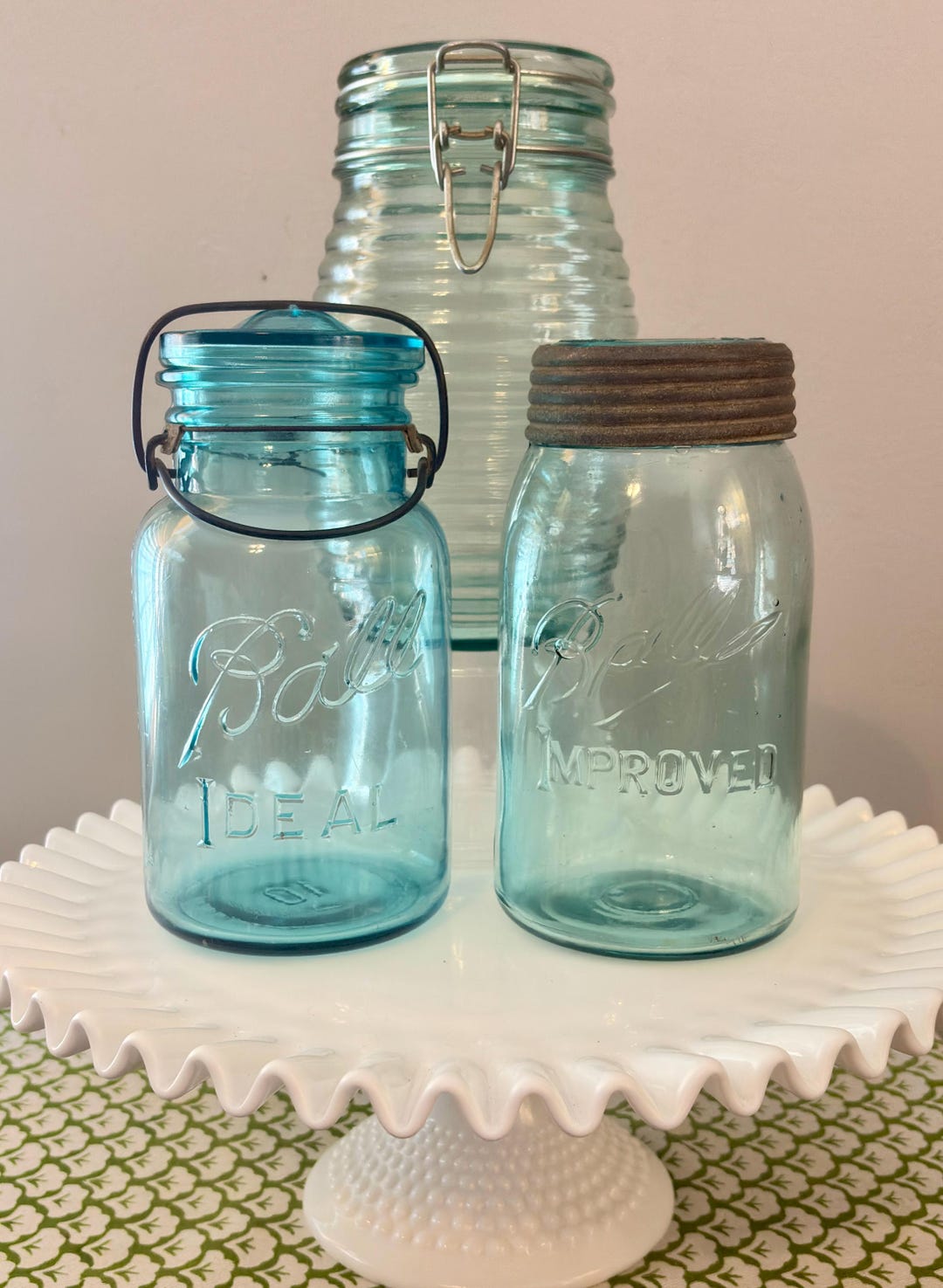 Antique Blue Glass Canning Jar: Ball Ideal, Ball Improved or Canadian ...
