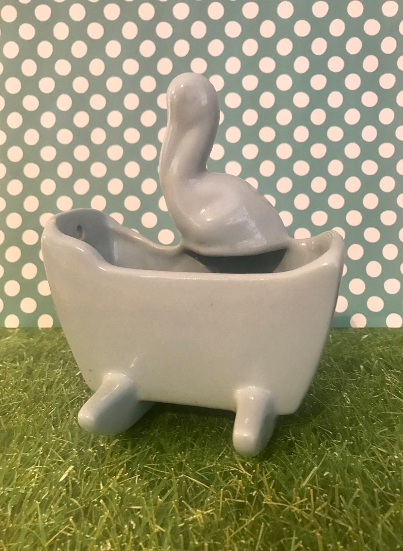 Haeger Pottery Blue Stork Cradle Planter - Blue Nursery Decor ** - Etsy