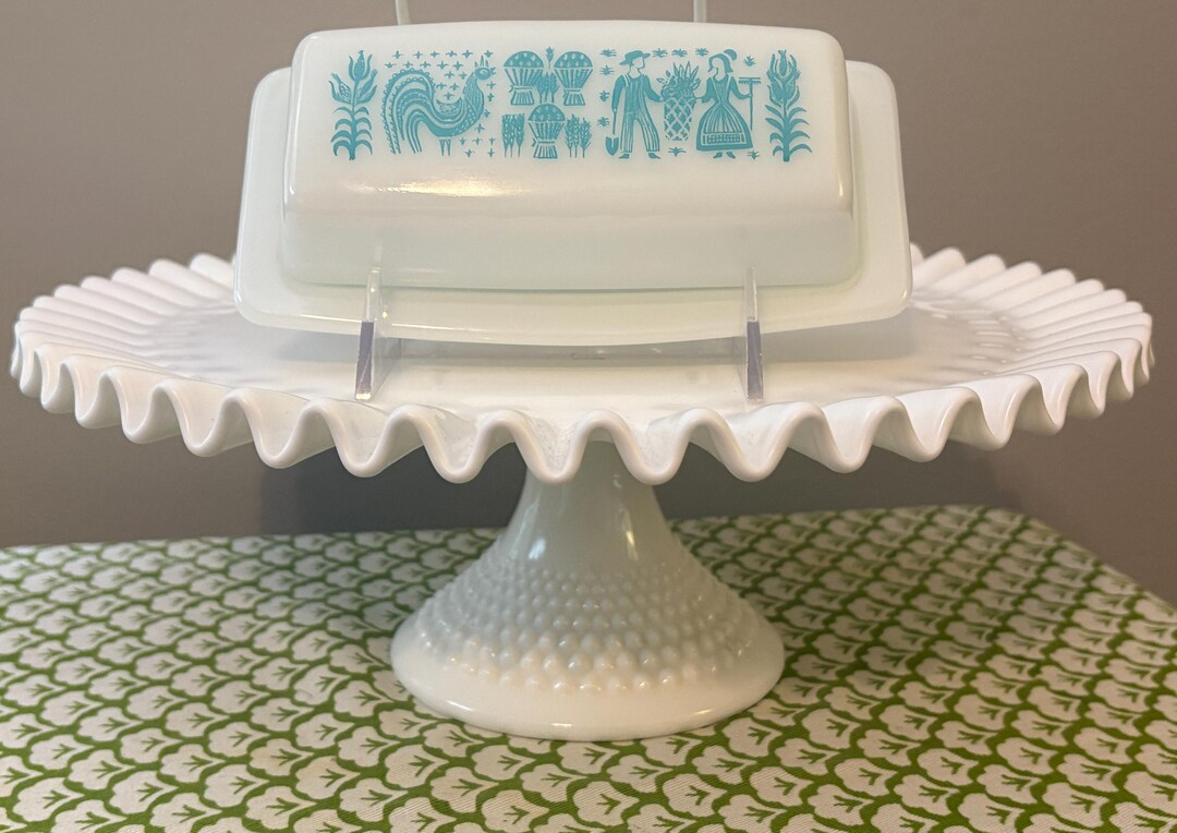 Vintage Pyrex Turquoise Butterprint Covered Butter Dish - 1950's - Etsy
