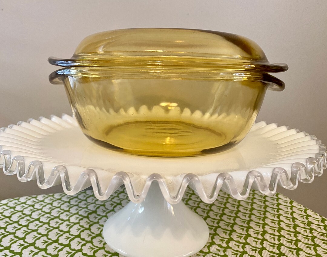 Vintage Dynaware / Pyr-0-rey Amber Casserole Dish With Lid - Etsy