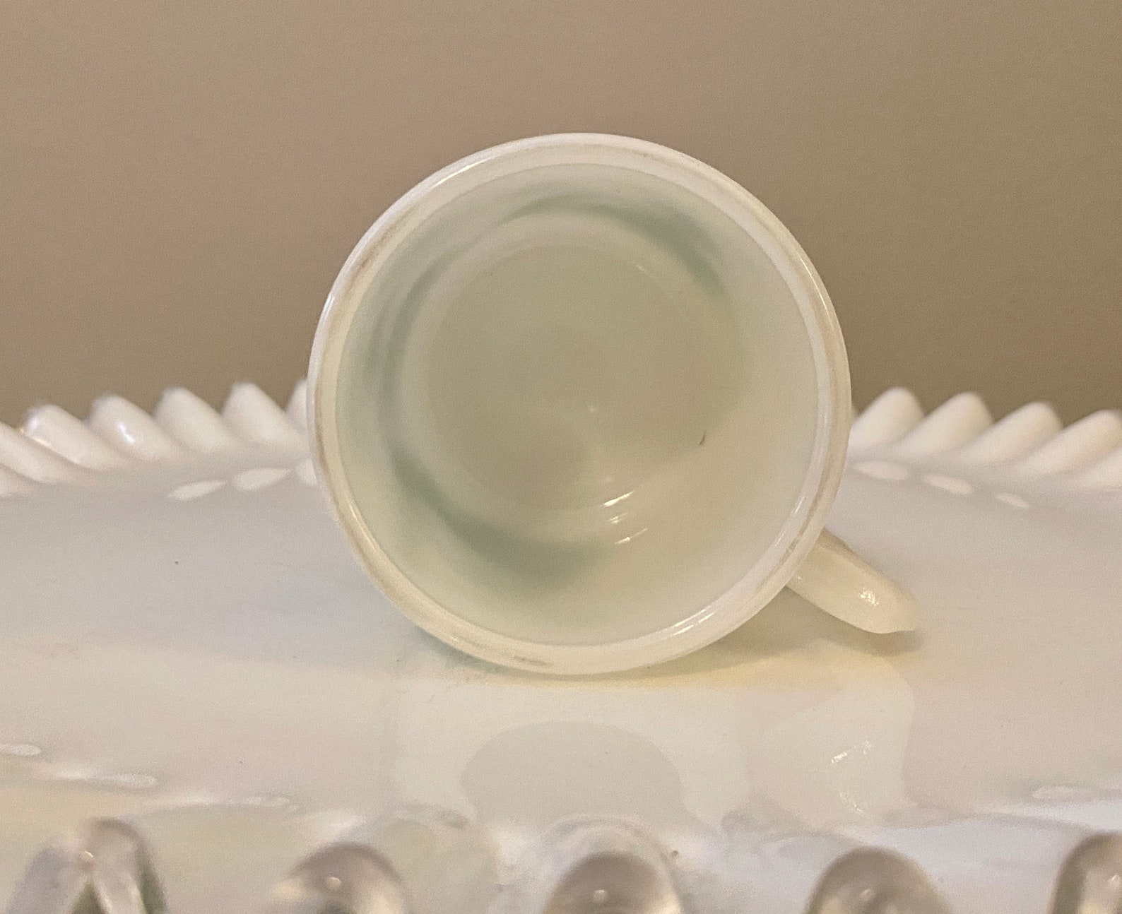 Vintage Hazel Atlas Green Robin Hood Milk Glass Child's - Etsy